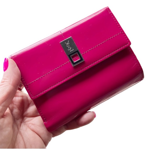 Yves Saint Laurent | Bags | Ysl Saint Laurent Hot Pink Patent Leather ...